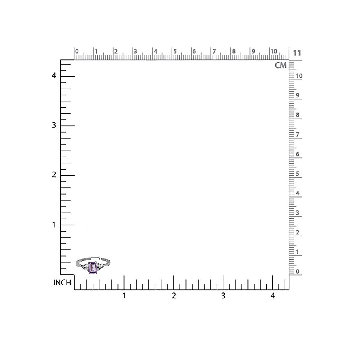 Silvershake 1.02ct. Natural Amethyst and White Cubic Zirconia 925 Sterling Silver Engagement Ring Size 8.5