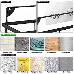 Kalawen Shower Caddy, Shower Shelf for Inside Shower with Hooks, 4 Pack Stainless Steel No Drilling Adhesive Shower Organizer with Soap Holder and Towel Holder