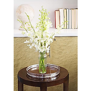KaBloom PRIME ORVERNIGHT DELIVERY - Serenade of Hope Bouquet of 10 White Orchid With Vase.Gift for Birthday, Sympathy, Anniversary, Get Well, Thank You, Valentine, Mother’s Day Fresh Flowers