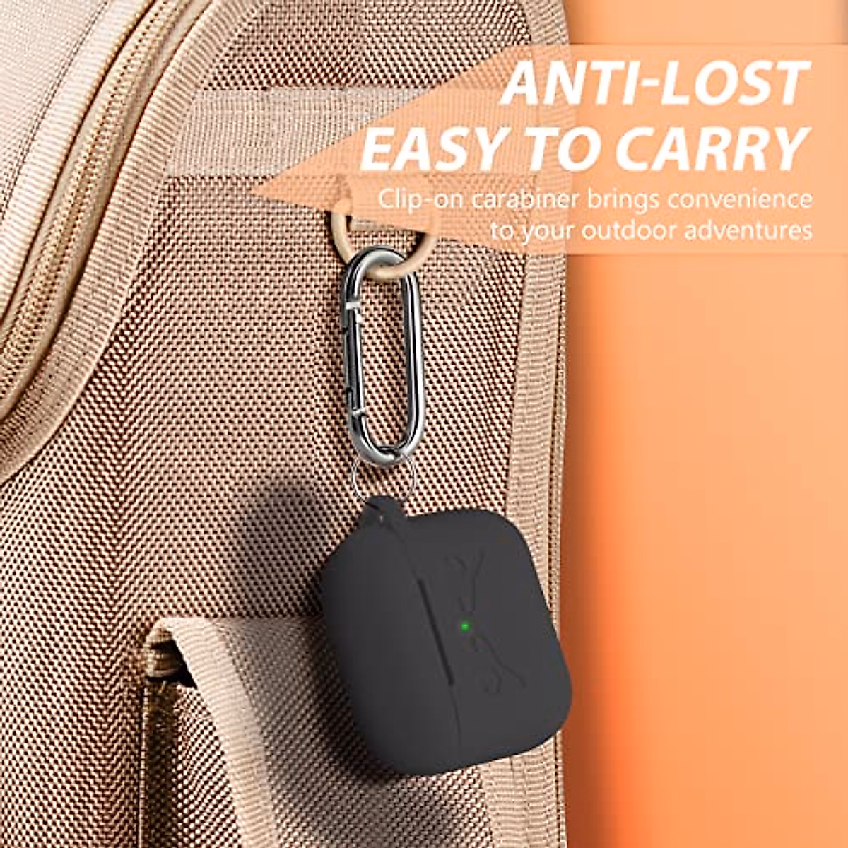 ORIbox Silicone Case for AirPods Pro, Cover Silicone Protective Case Skin for Apple Airpods Pro (Front LED Visible) ，Black