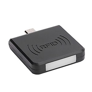 Portable Phone UHF RFID Handheld Writer and Reader, High Frequency ID Reader for Smartphone With Micro USB (Black)