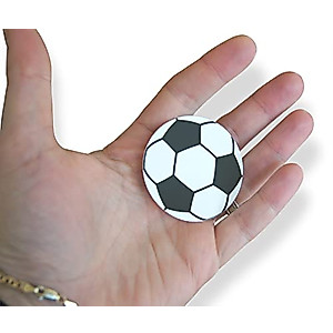 Novel Merk Soccer Sports Ball Vinyl Stickers - 2” Round Individual Decals for Laptop, Water Bottle, Phone, Party Favors, & Decor - Adheres to Clean Surfaces Waterproof & Repositionable (20)