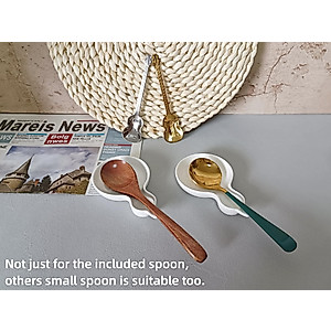 Coffee Spoon and Rest for Coffee Bar, Guitar Bag Small Spoon Rest for Coffee Station, Tea Spoon Rest Teaspoon Rest including Golden Guitar Spoon
