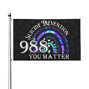 Suicide Awareness Flag 3x5 Double Sided Outdoor Flags Suicide Awareness Tapestry For Room Wall Art Gifts