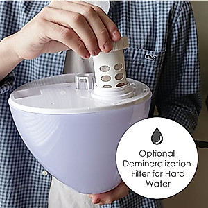 Crane Ultrasonic Cool Mist Humidifier for Bedroom, Baby Nursery, Kids Room, Plants, or Office, Large 1 Gallon Tank, Filter Optional, White