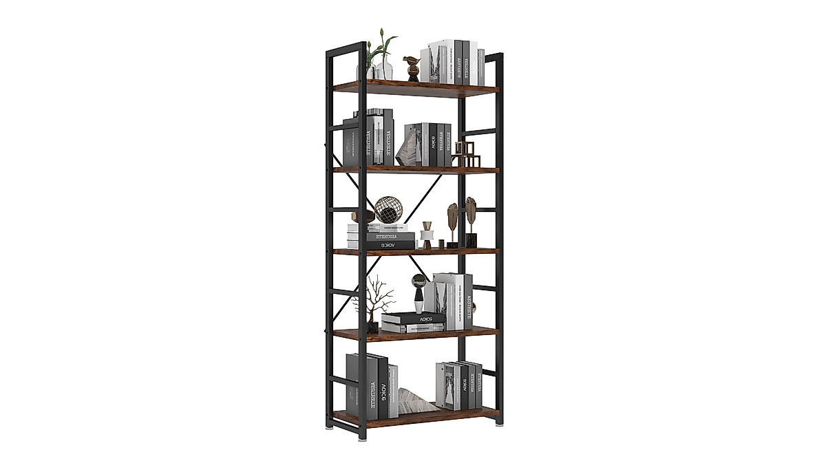 COTUBLR 5 Tier Bookshelf - Modern 24 inch Bookcase for Home & Office
