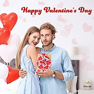 8 Rolls Heart Burlap Ribbon 2.5" Valentine's Day Ribbon Red Pink Buffalo Plaid Wired Edge Heart Love Ribbon for Gift Wrapping Wedding Anniversary Home Decor Floral Bows Wreath Craft and DIY, 40 Yards