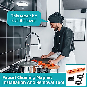 RP80977 Replacement Magnets for Delta Kitchen Faucets, Comes with a Tool to Install And Remove The Faucet Cleaning Magnets Easily - 3 Rings