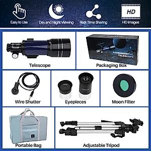 Telescope for Kids Beginners,70MM Astronomy Monocular Telescopes with Backpack, Adjustable Tall Tripod