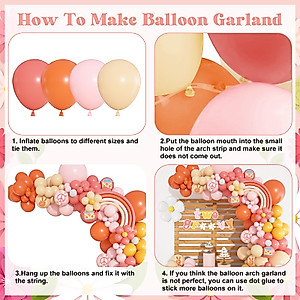 Ouddy Life 183Pcs Groovy Balloons Arch Garland Kit, Two Groovy Party Decorations Girl with Banner & Daisy Flowers Peace Victory Bus for Retro Hippie Groovy One Birthday Boho Baby Shower Favors