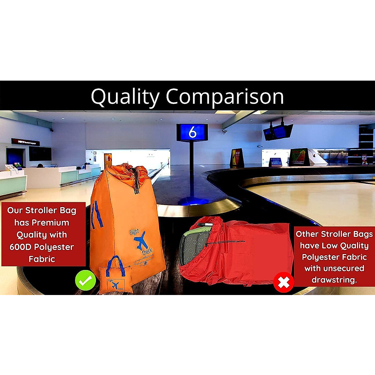 Alnoor USA Double Combo of Car Seat Travel Bag & Stroller Bag | Car Seat Bags for Air Travel & Stroller Travel Bag for Airplane | Gate Check Stroller Bag & Car Seat Carrier for Airport