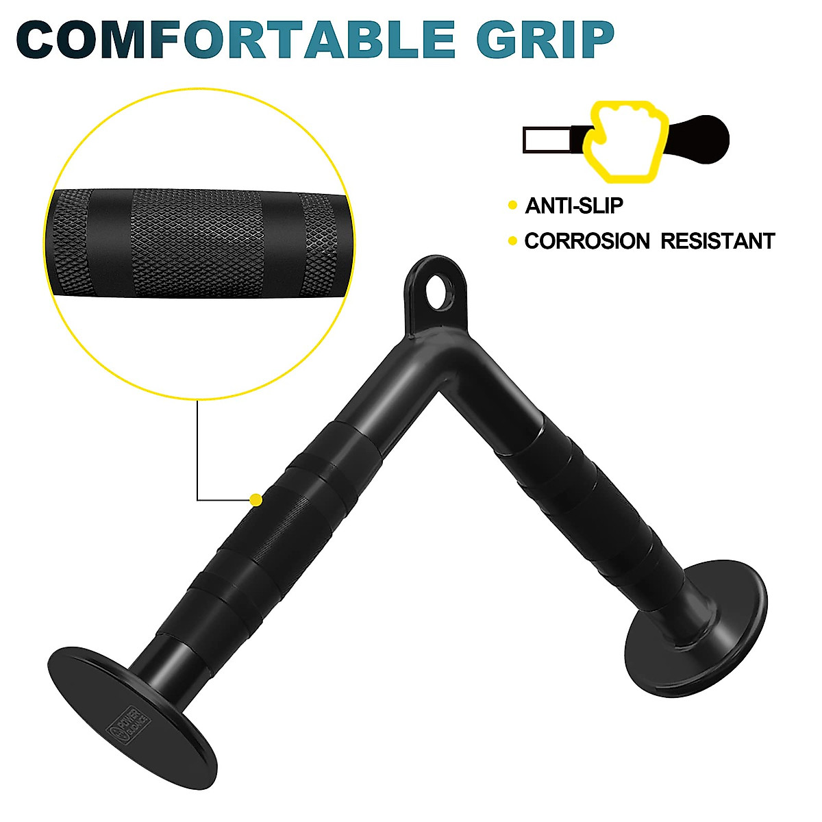 POWER GUIDANCE Triceps Pull Down Attachment, Cable Machine Accessories for Home Gym, LAT Pull Down Attachment Weight Fitness