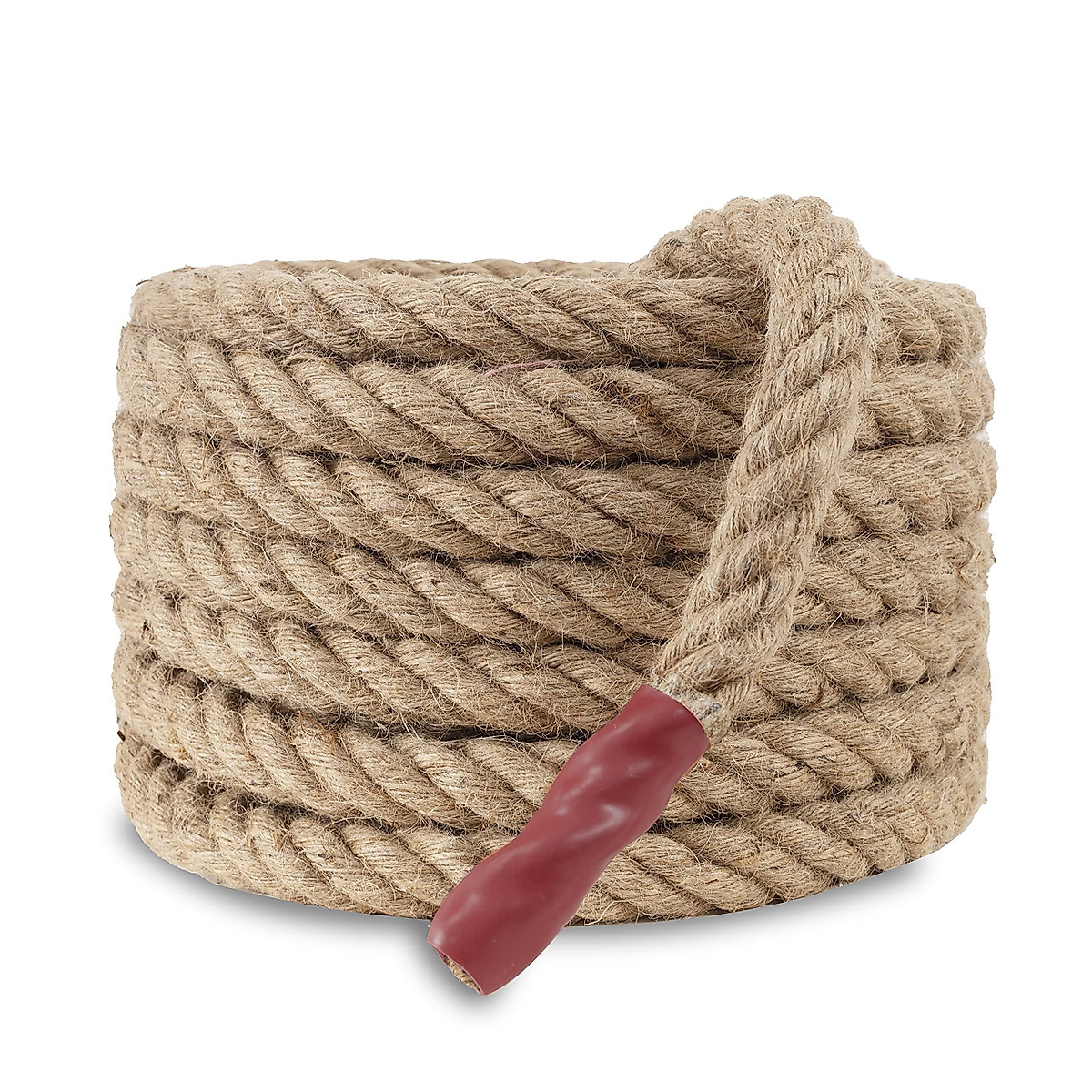 EMEKIAN Natural Jute Manila Rope, Twisted 4 Strand Fiber Hemp Rope for Sports, Decor, Pet Toys, Crafts, Tug of War, Fitness, Indoor & Outdoor Use, (3/4" x 49ft)