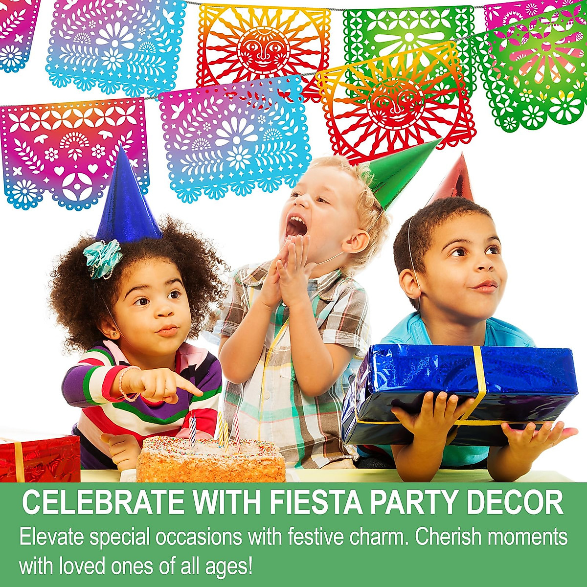 Mexican Party Banners, Papel Picado Banner - Cinco de Mayo, Fiesta Party Decorations, Dia De Los Muertos Decor, Day of The Dead Decorations, 5 Packs 82 Ft Long