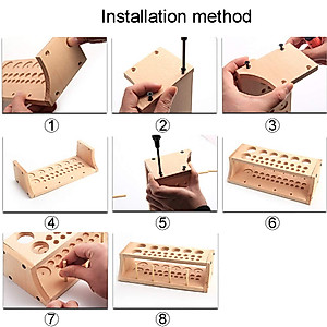 Wooden Leathercraft Tools Rack, Spool Thread Stand Leather Craft Tools DIY Storage Rack Holder Organizer, Punching Tools Holder Organizer Stand (255x110x72mm)