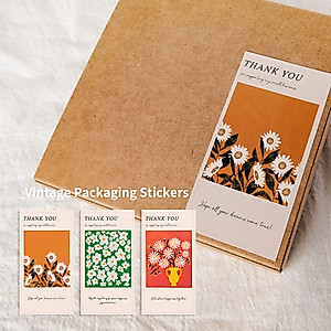 Box Seal Stickers-300 PCS,Rectangle Gift Package Labels, Thank You for Your Order Stickers,Decorative Baking Gift Bags Packaging Decals for Small Business,Envelopes Seal Gift Packaging Box Retail Bag