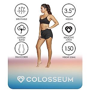 Colosseum Active Women's Simone Cotton Blend Yoga and Running Short (Black, Medium)