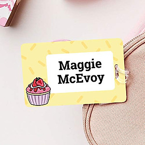 Spongebob Squarepants Theme Personalized Waterproof Custom Name Large Bag Tag - Camping Gear, Luggage, Kindergarten