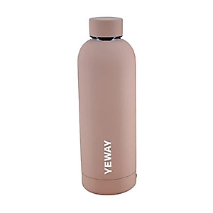 NA1 Double Wall Vacuum Insulated,Stainless Water Bottle Sweat Proof, Leak Proof Thermos - 24 Hours Cold, 12 Hot Reusable Metal Leakproof, Pink