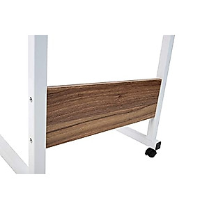 Mind Reader Adjustable Rolling Lapdesk Couch End, Side Table, Over Bed Desk, Medium, Brown