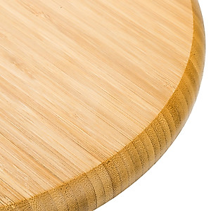 Yesland Wood Cake Turntable 13 Inch Cake Stand Rotating, Rustic Tabletop Round Cupcake Pedestal Stand Farmhouse Bamboo Cakes Holder Tray for Wedding, Birthday, Parties, Restaurants