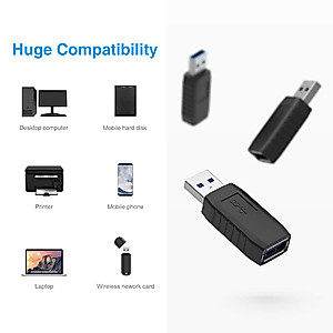 ELUTENG USB Coupler Male to Female 4Packs USB 3.0 Type A Adapter Superspeed 5Gbps USB Port Extension Connector Bridge Compatible with Laptop Computer Hard Drive Printer Camera