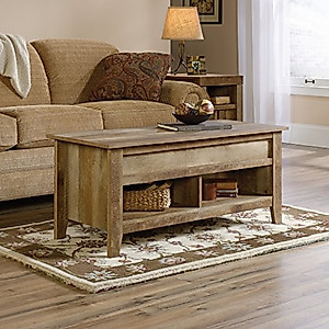 Sauder Dakota Pass Lift-Top Coffee Table, L: 43.15" x W: 19.45" x H: 19.02", Craftsman Oak finish