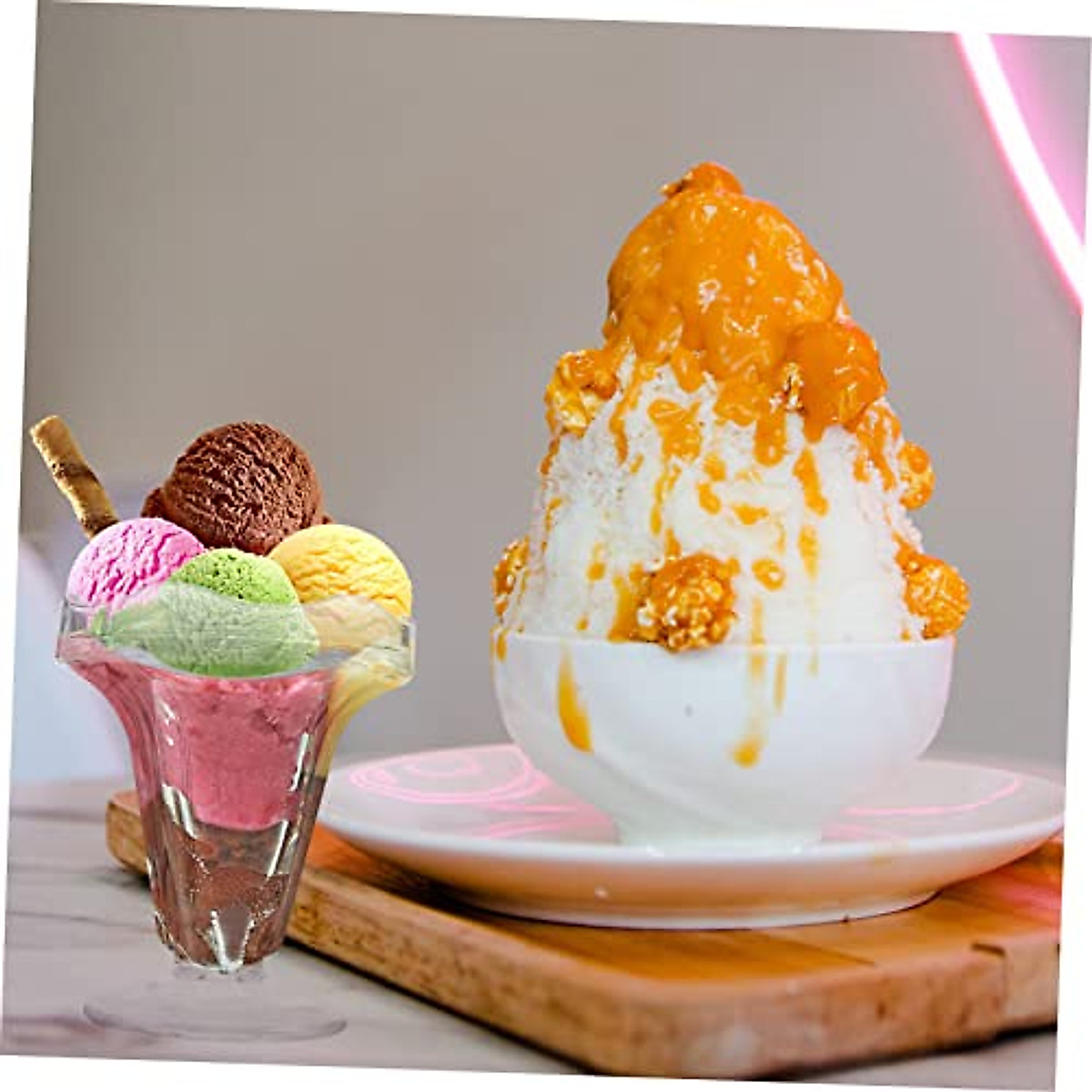 FELTECHELECTR Ice Cream Cup Cups for Clear Glass Cups Clear Dessert Plates Yogurt Dessert Cups Snack Cup Ice Cream Bowls Ice Cream Glasses Glass Ice Cream Dishes Footed Dessert Bowl