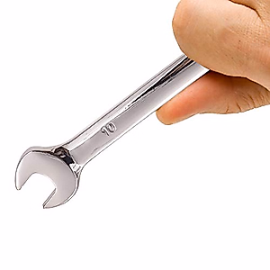 KINJOEK 2 PCS 10mm 12PT Ratchet Wrench, Metric Ratcheting Wrench Set with 5° Movement and 72 Teeth for Projects with Tight Space