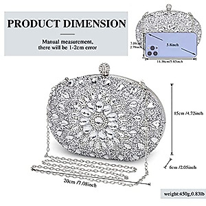 UBORSE Clutch Bag Women Shoulder Bag Small Crystal Bag Elegant Rhinestone Clutch Evening Purse for Wedding Cocktail Party