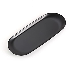 Stainless Steel Towel Tray Dish Plate Tea Storage Tray Fruit Cosmetics Jewelry Organizer Oval Black Tray