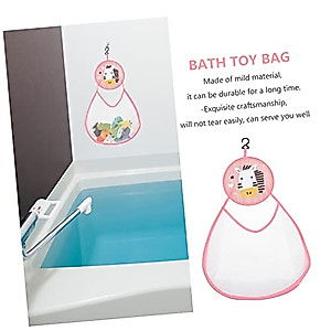 Kisangel Infant Bath Toys Household Bag -Zebra Pouch Caddy Toy Organizer Bathtub for Hanging Bathroom Shower with Bath Net Holder Baby Storage Multipurpose Mesh Hooks Kids Bath Toys