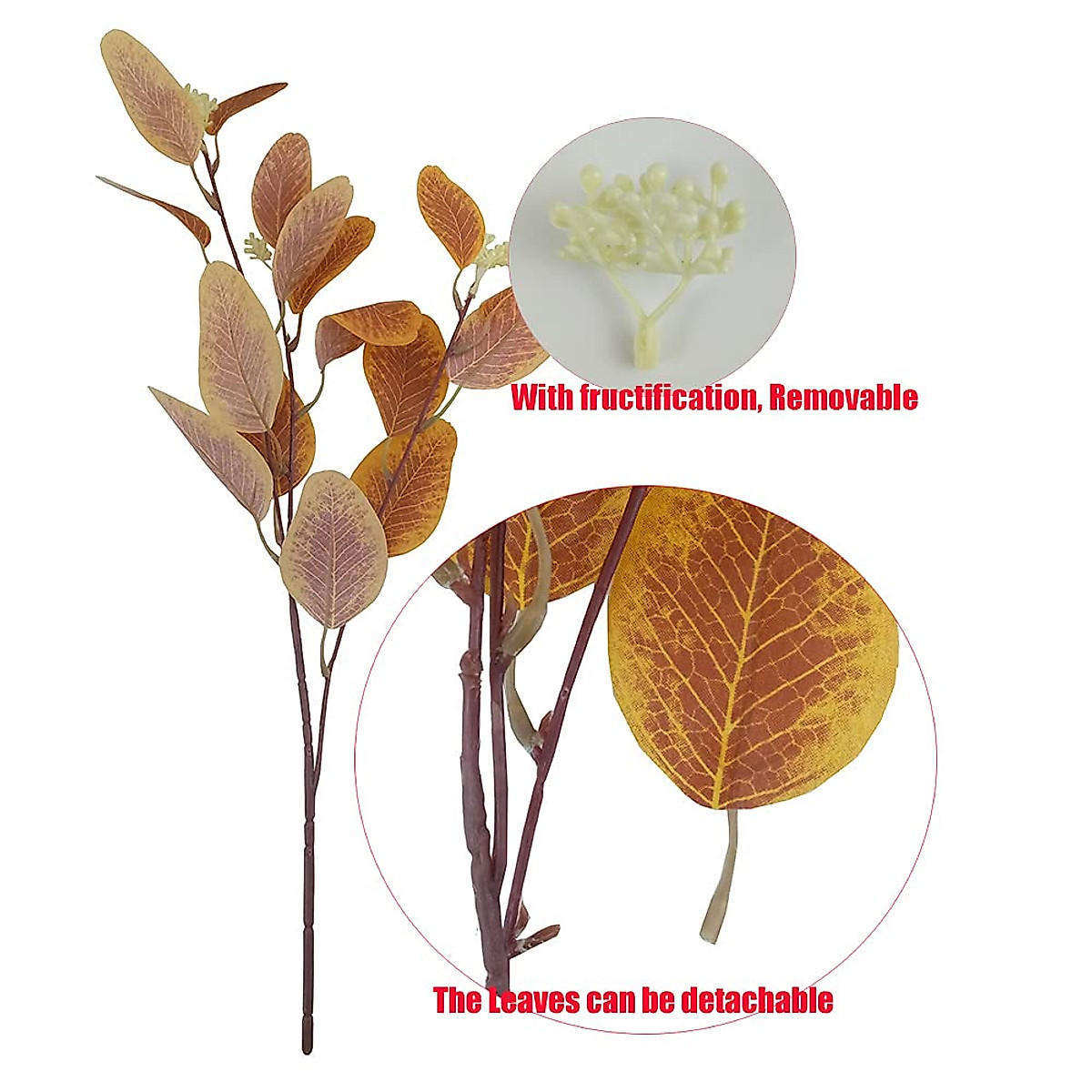 Etycoo 6 Pieces Artificial Eucalyptus Leaves Artificial Plants Greenery Decor for Wedding Party Home Garden Wreath Decor (Royal Blue)