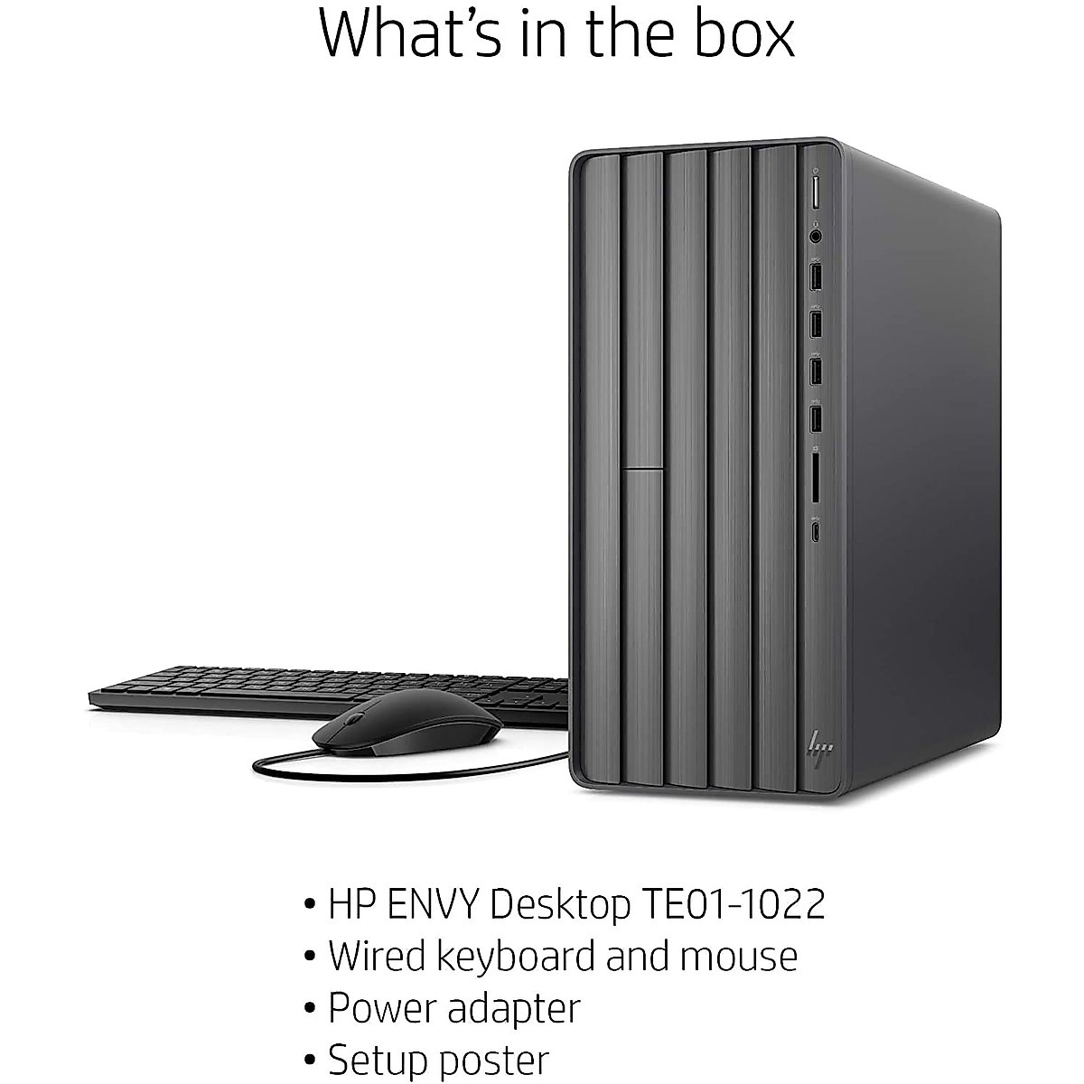 HP 2022 Newest Envy Desktop, Intel Core i7-10700 Processor, 16 GB RAM, 1TB SSD Storage + 1TB HDD, Wi-Fi 5, Windows 11 Pro, USB Wired Keyboard and Mouse Combo