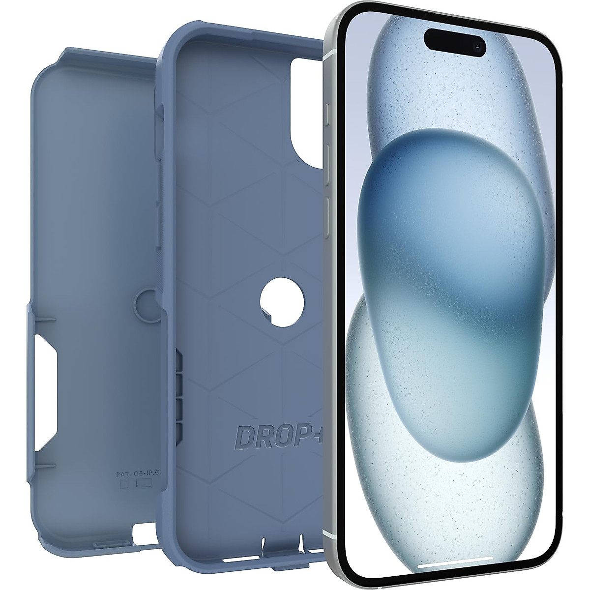 OtterBox iPhone 15 Plus and iPhone 14 Plus Commuter Series Case - Crisp Denim (Blue), Slim & Tough, Pocket-Friendly, with Port Protection