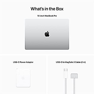 Apple 2023 MacBook Pro Laptop M2 Pro chip with 12‑core CPU and 19‑core GPU: 16.2-inch Liquid Retina XDR Display, 16GB Unified Memory, 512GB SSD Storage. Works with iPhone/iPad; Silver
