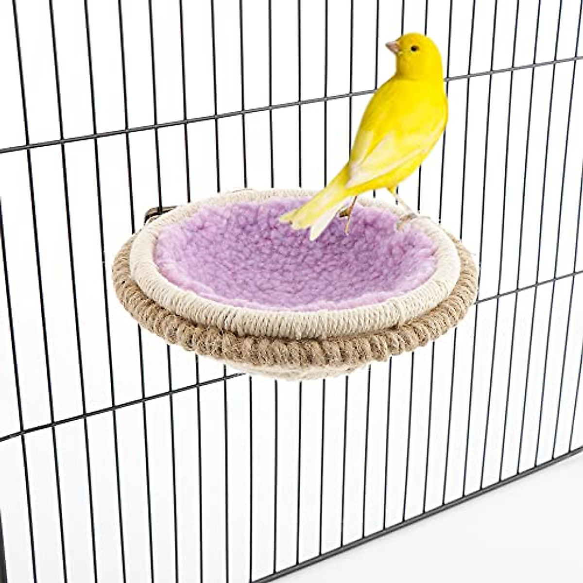 DQITJ Bird Breeding Nest Canary Finch Parrot Weave Cotton Rope Nest Cage Perch Hatching House (5.2 inch)
