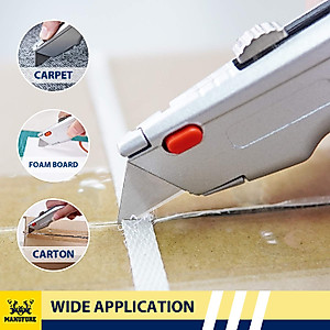 MANUFORE Utility Knife Blades Dispenser Heavy Duty Blades SK5 Steel 40 pack