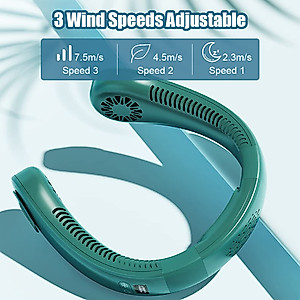 NORMIA RITA Air-conditioned Neck Fan Personal Neck Fan with Refrigeration Chip, Bladeless Fan Portable AC Cooling Fan Wearable Fan for Travel, Outdoor, Fast Cool 50℉ - 68℉