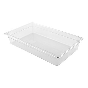 Restaurantware-4 Inch Deep Food Pans, 1 Full Size Commercial Food Storage Container - Freezable, Break-Resistant, Clear Plastic Cold Pans, Dishwashable, For Kitchens, Restaurants, Or Cafeterias