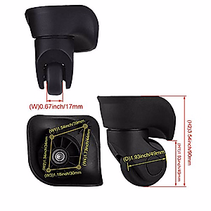 RDEXP 4 holes DIY Luggage Swivel Caster Wheels with Installation Tool Left and Right Wheels Pack of 2