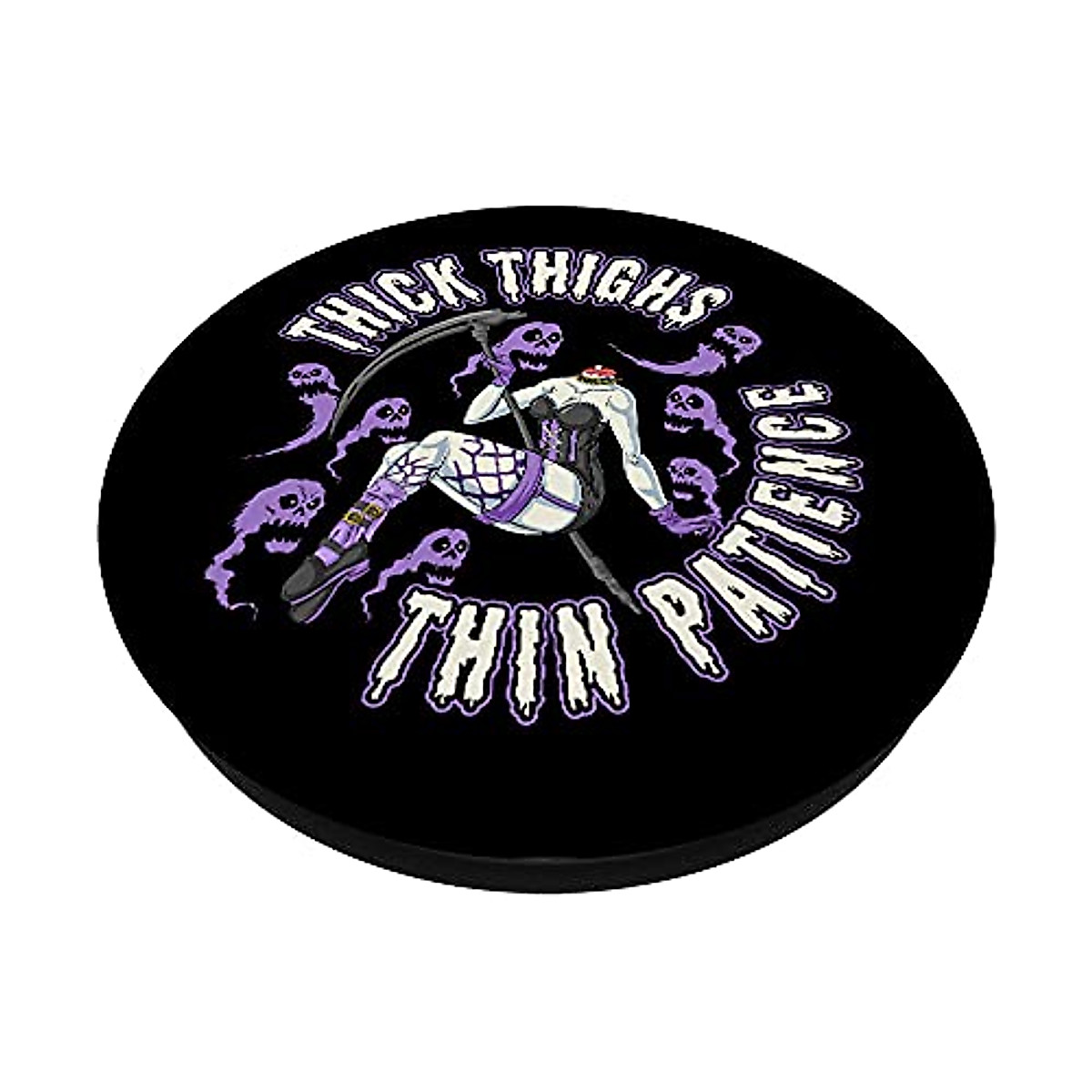 Thick Thighs Thin Patience - Spooky Funny PopSockets Swappable PopGrip