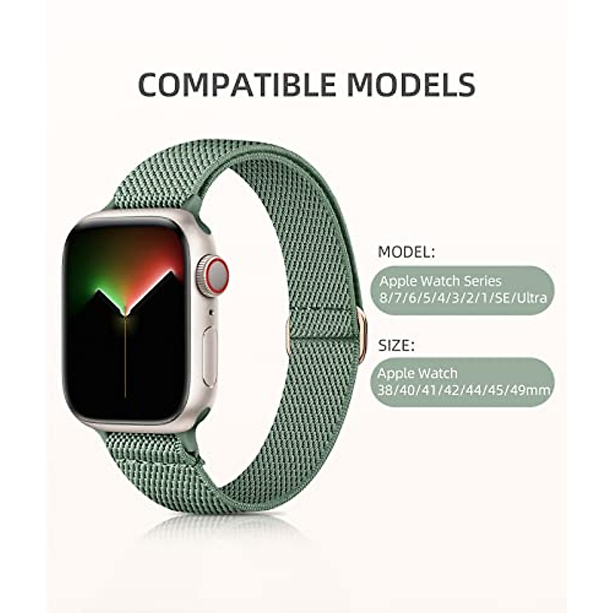 Charlam Compatible with Apple Watch Band 40mm 41mm 38mm for Women Girls, Cute Braided Stretchy Strap Comfortable Thin Elastic Nylon Wristbands for iWatch SE Series 8 7 6 5 4 3 2 1, 38 40 41 mm, B