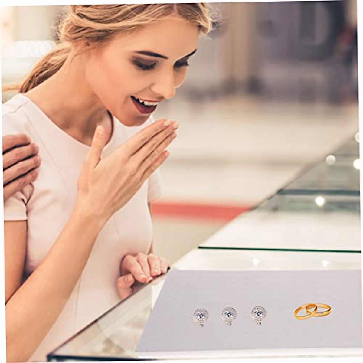 CIYODO Ornament Tray 2pcs box Supply Pad Shop Insert Display Ring Mat Brooch Earring Sponge Liner Rings Jewelry Holder Storage Ornament Earrings