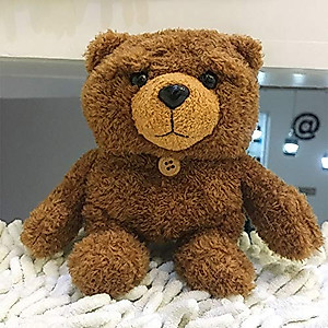 Cute Plush Unique Creative Fur Fluffy Brown Bear Case Animal Doll Compatible with Airpods pro Cartoon Headphones Cover with Keychain Clip Dark Brown for Girls Boys Kids Best Gift