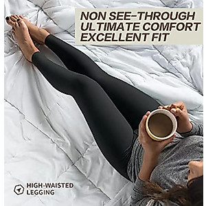 3 Pack Leggings for Women-No See-Through High Waisted Tummy Control Yoga Pants Workout Running Legging Large-X-Large