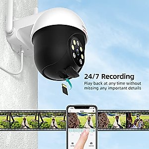 DEKCO 2K Security Camera Outdoor, WiFi Surveillance & Security Camera Pan & Tilt 360° View, 3MP Home Security Camera with Motion Detection Auto Tracking Smart Alerts, 2-Way Audio, IP66 Weatherproof