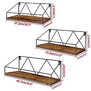 Edenseelake Floating Wall Shelves Set of 3, Shelf Wall Mounted for Bedroom, Bathroom, Living Room, Kitchen and Office
