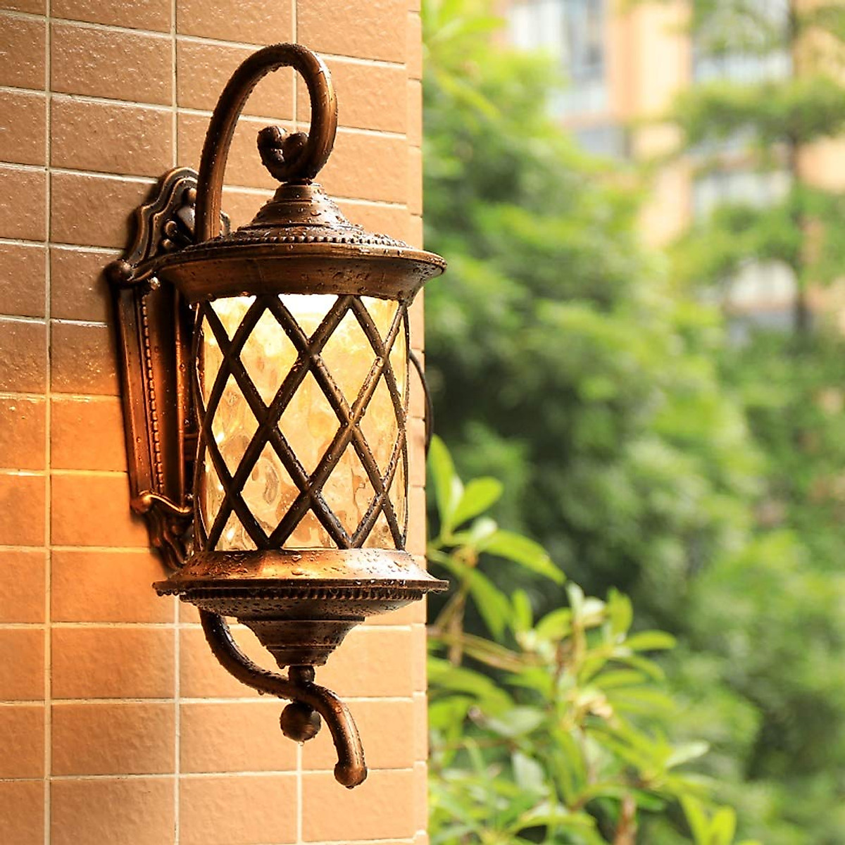 ZHDWOALG Farmhouse Chandelier Outdoor Wall Mount Light Fixture Waterproof Exterior Sconces with Aluminum Housing Wall Sconce Light Creative Wall Lantern for Patio, Deck, Yard, Garden, Path, Home Moder