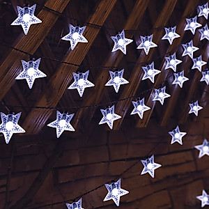 EEW 2-Pack 78ft 200 LED Solar Star String Lights Outdoor, Upgraded Waterproof 8 Modes Solar Christmas Lights Outdoor Indoor for Home Party Tree Ramadan Decorations (Cool White)